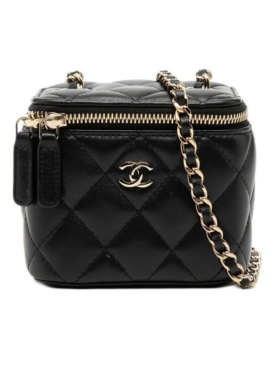CHANEL | Bags | Chanel Cc Logo Quilted Mini Vanity Chain Shoulder Bag ...